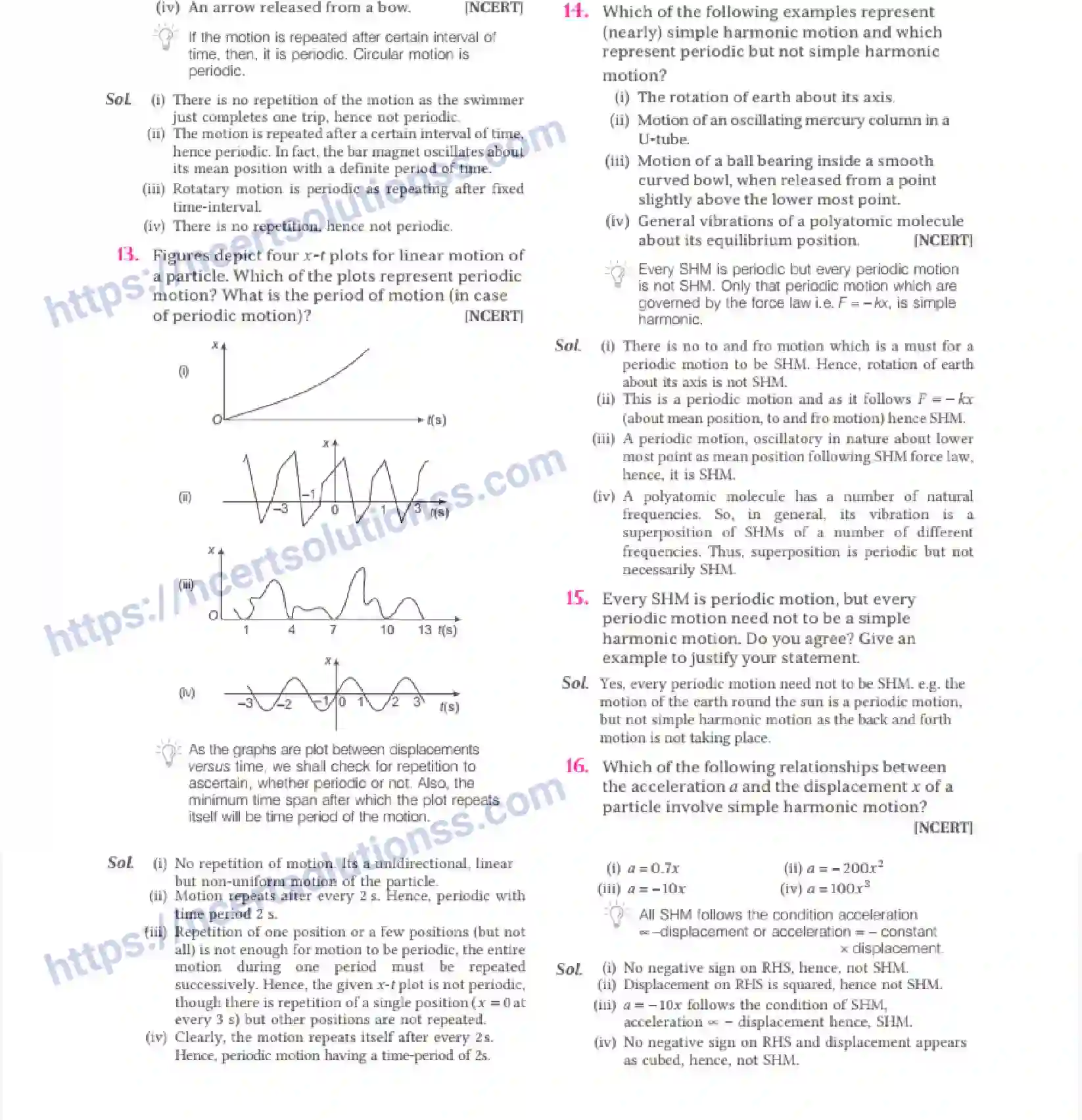 Class 11 Physics Oscillations note