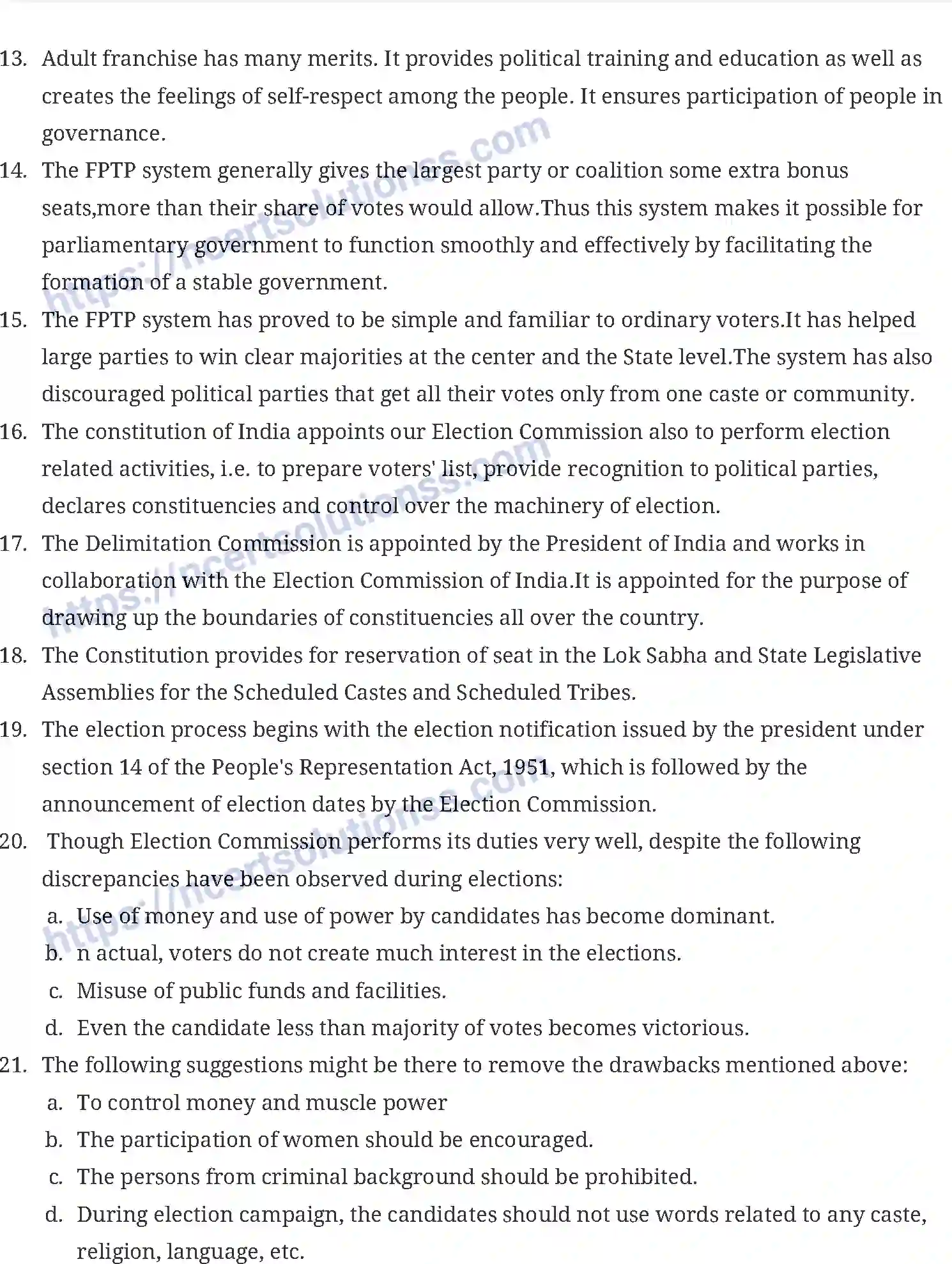 Class 11 Political Science Election and Representation note