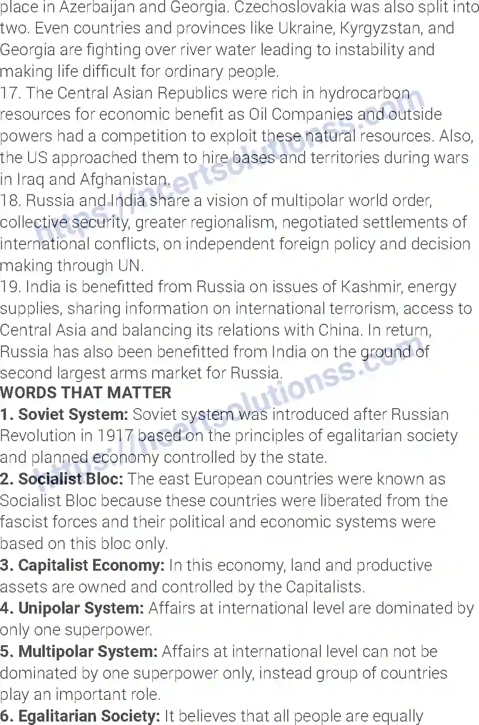 Class 12 Political Science The End of Bipolarity note