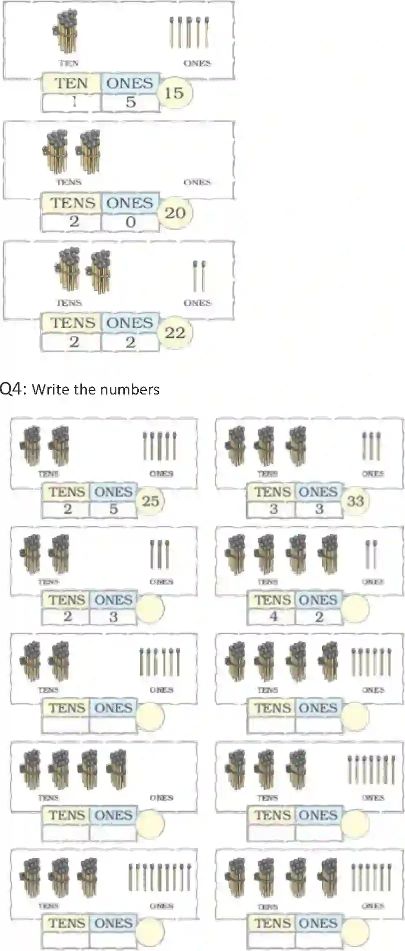 Class 1 Maths Chapter 8 Numbers from Twentyone to Fifty Solution