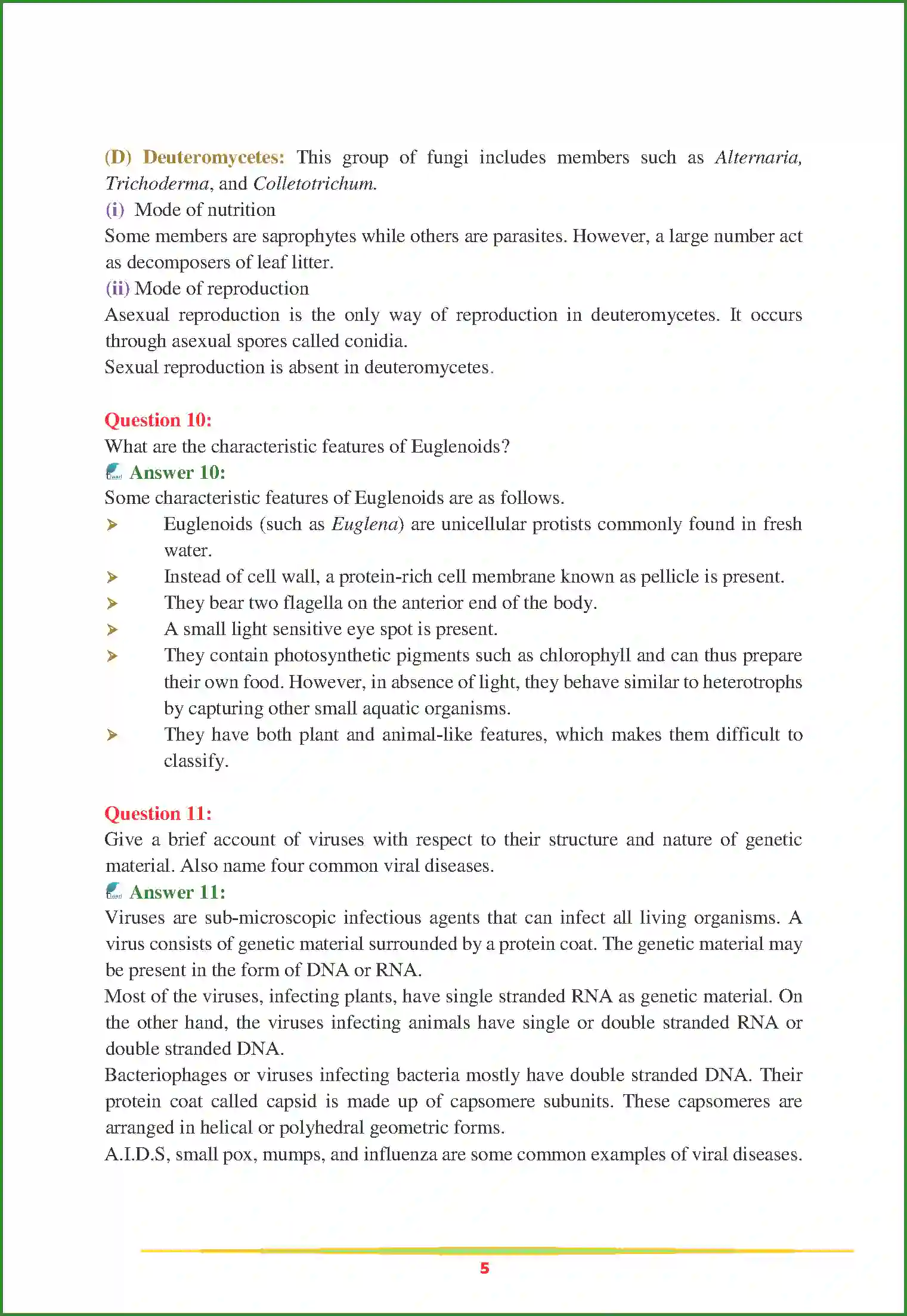 Class 11 Biology Chapter 2 Biological Classification Solution