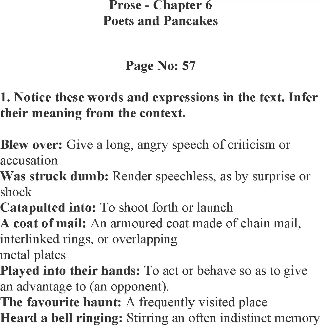 Class 12 English Flamingo Chapter 6 Poets and Pancakes Solution