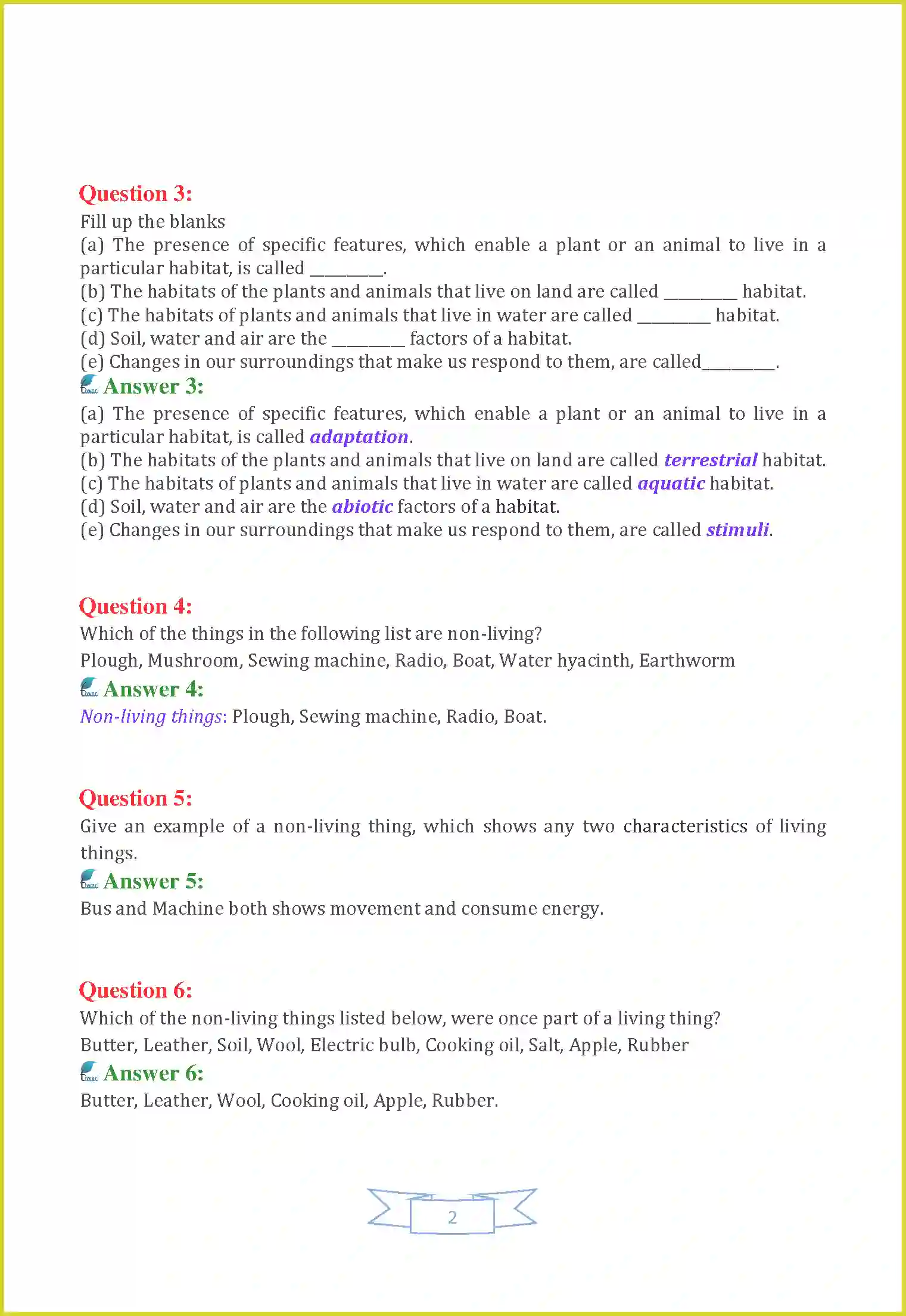 Class 6 Science Chapter 9 The Living Organisms and Their Surroundings ...